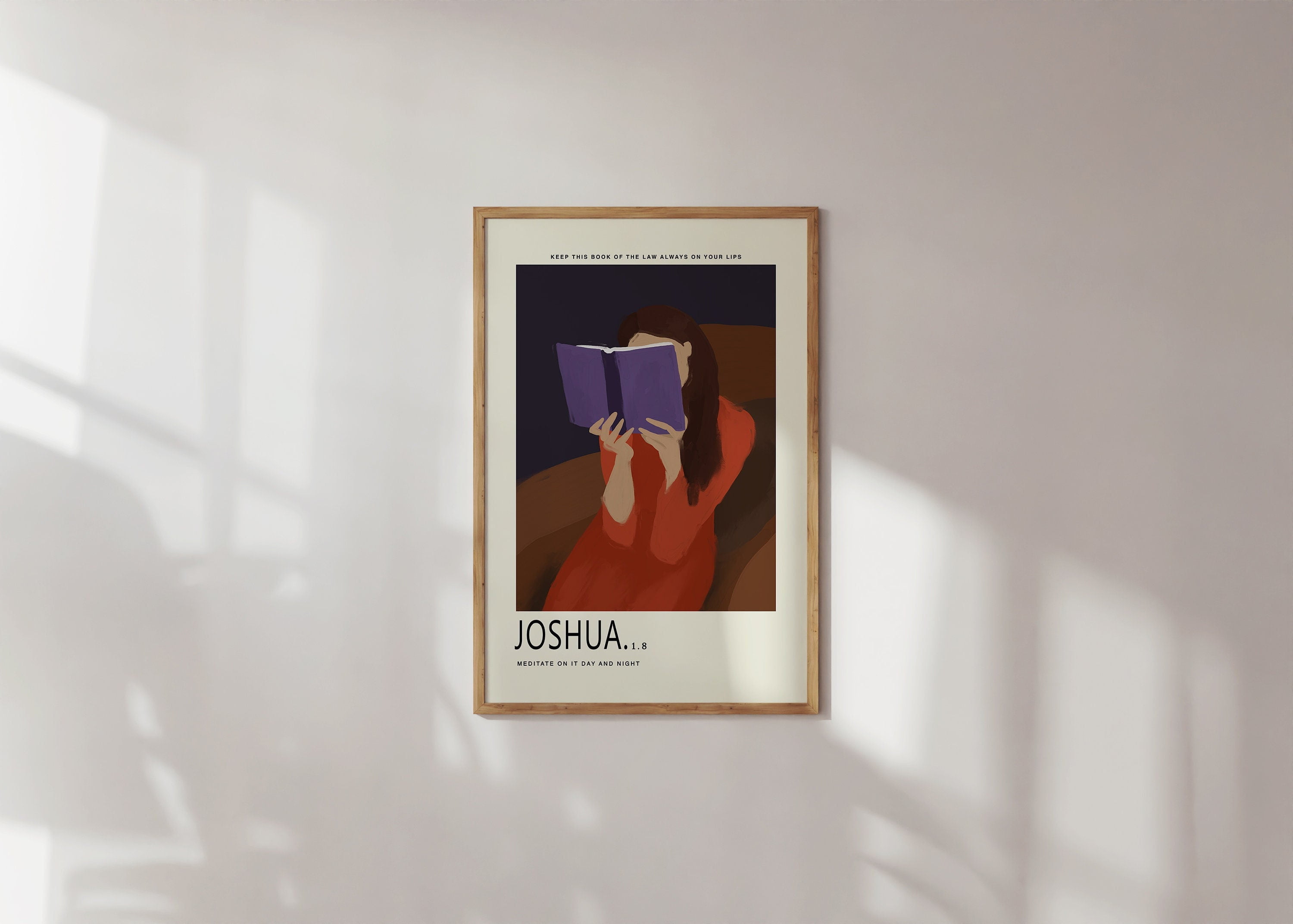 Joshua 1:8 Female Poster | Printed & Shipped | Modern Scripture Decor ...