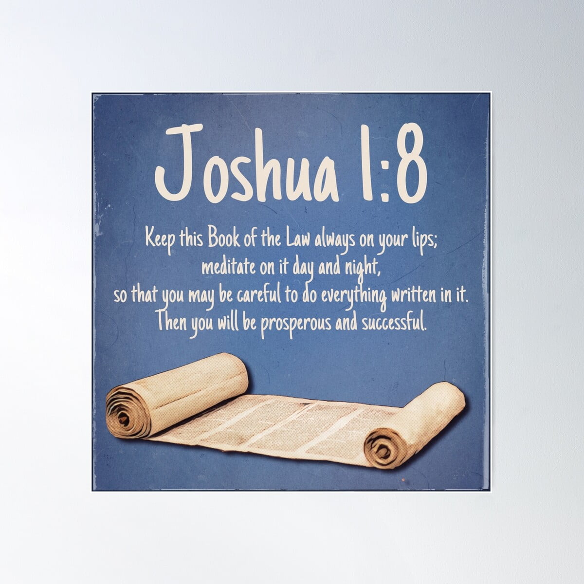Joshua 1:8 Poster Wall Art, Modern Wall Decor For Living Room Bedroom ...