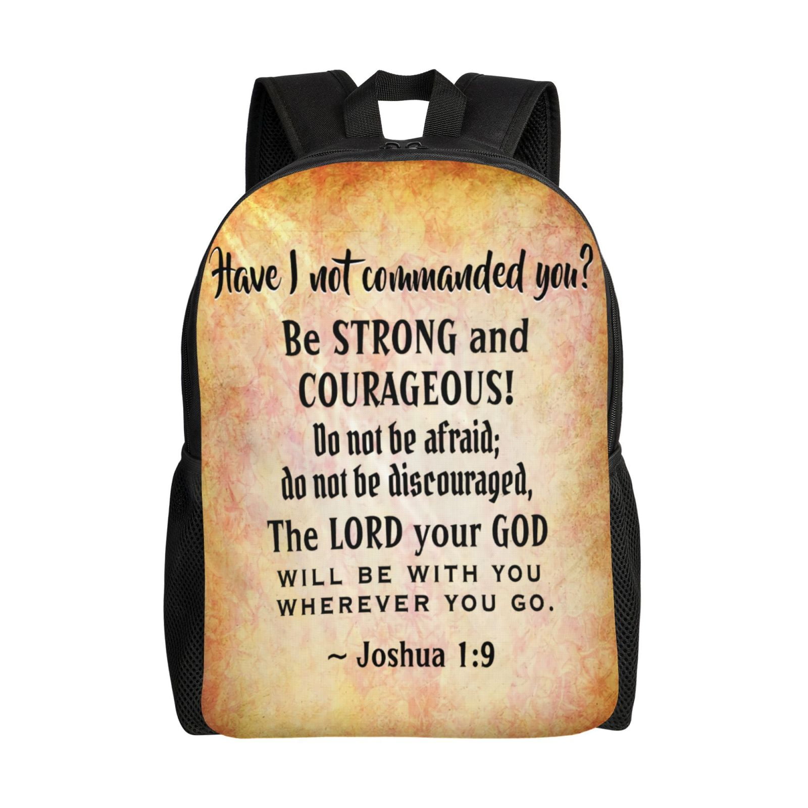 Joshua 1 9 Be Strong And Courageous, Bible Verse Backpack With Pockets ...