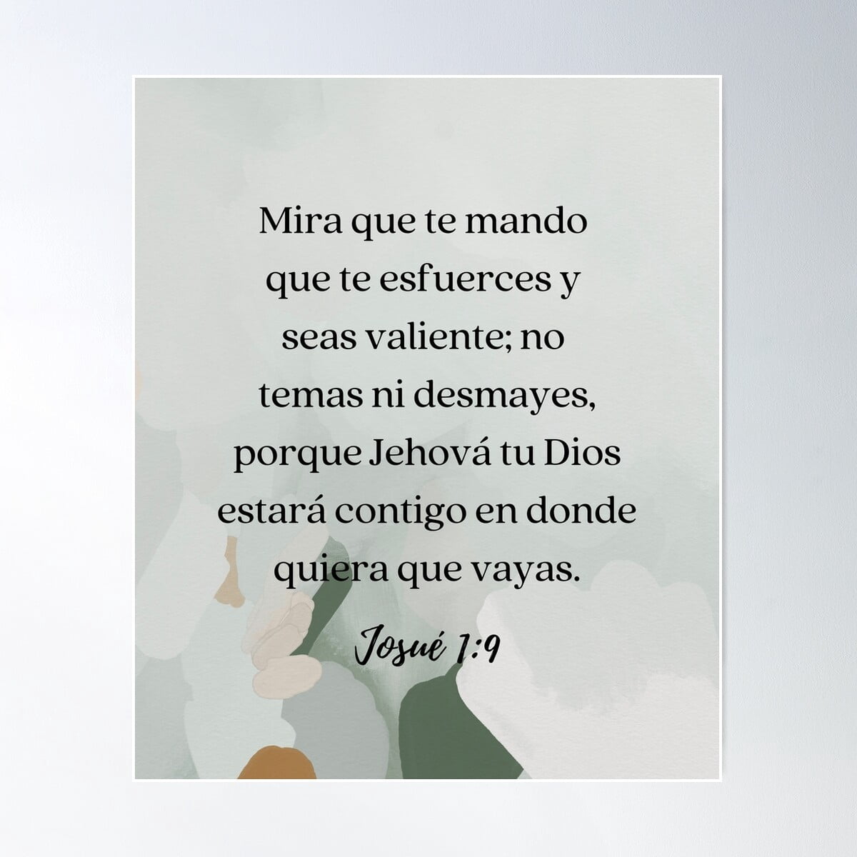 Joshua 1:9 Bible Verse In Spanish Poster Wall Art, Modern Wall Decor ...