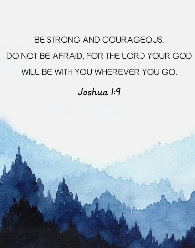 Joshua 1:9 Religious Quotes Wall Art - Inspirational Bible Verses Decor ...