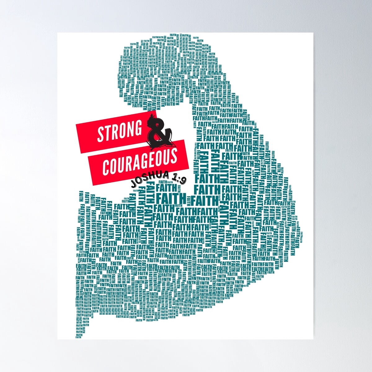 Joshua 1:9 Strong And Courageous Poster Wall Art, Modern Wall Decor For ...