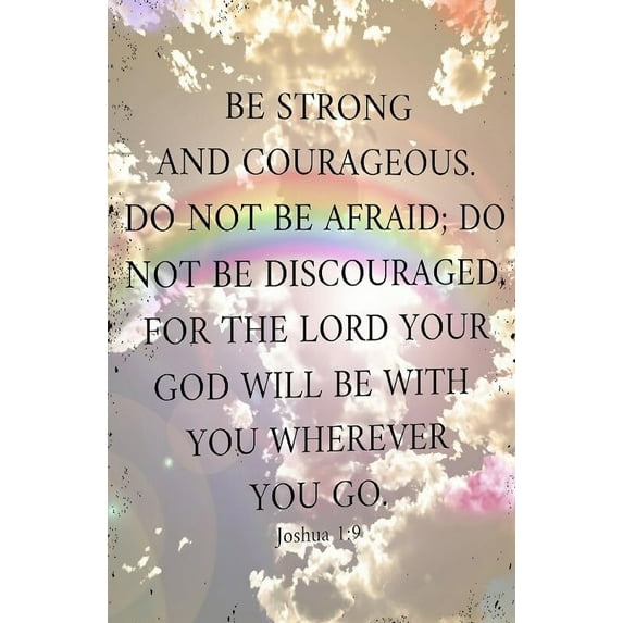 Joshua 1 9 poster Be Strong and Courageous, Bible Verse Wall Art ...