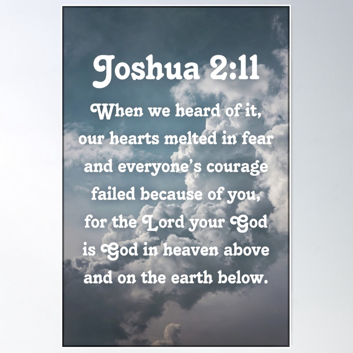 Joshua 2:11 Poster Wall Art, Modern Wall Decor For Living Room Bedroom ...