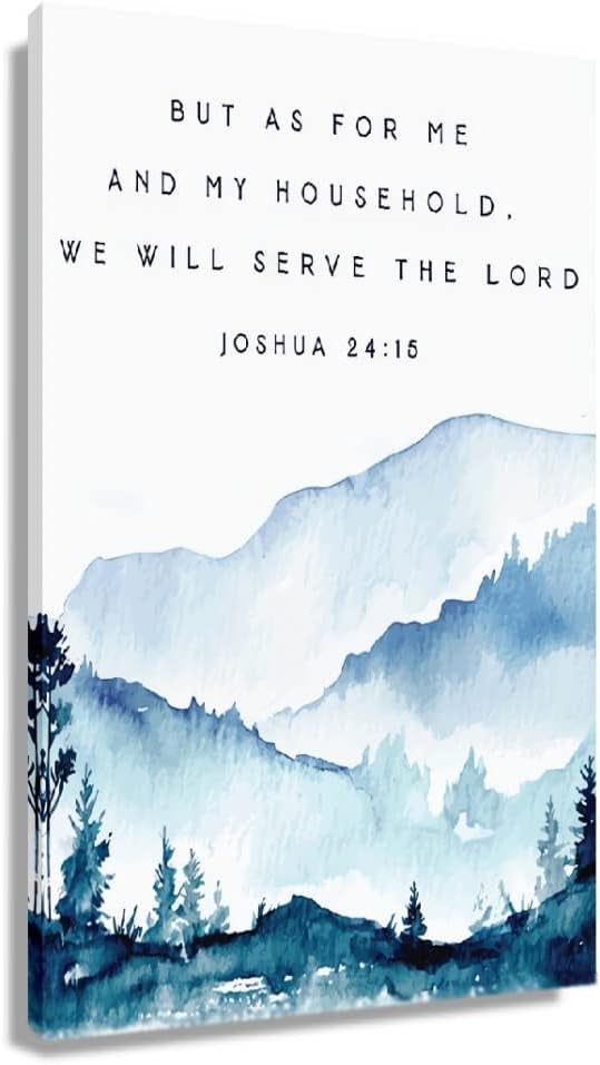 Joshua 24 15 Bible Quotes Wall Art But As for Me and My House We Will ...