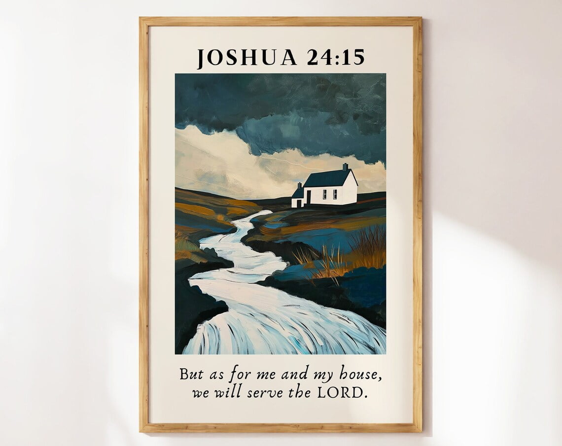 Joshua 24:15 Christian Wall Art Bible Verse Artwork For Christian Home ...