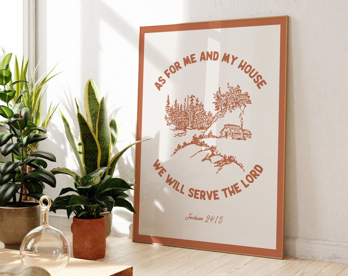 Joshua 24:15 Christian Wall Art Bible Verse Artwork For Christian Home ...