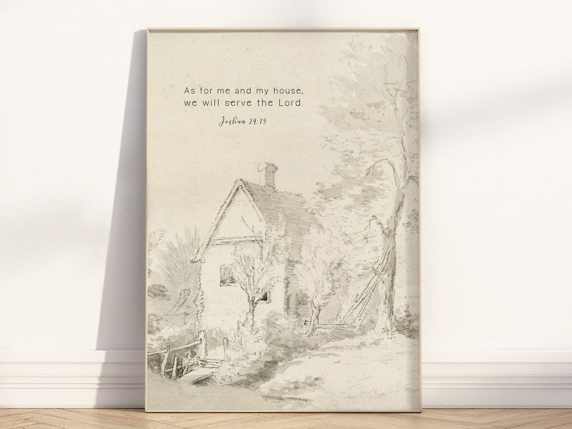 Joshua 24:15 As For Me And My House Bible Verse Wall Art, Christian ...