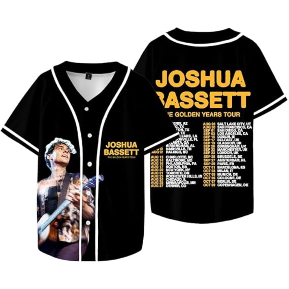 Joshua Bassett The Golden Years Tour Merch Baseball Jersey V-Neck Shirt ...