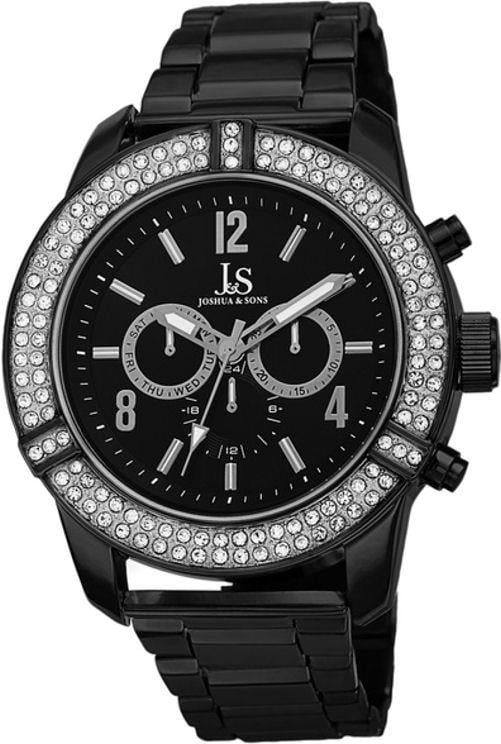 Joshua & Sons Men's Crystal Bezel Watch - Walmart.com
