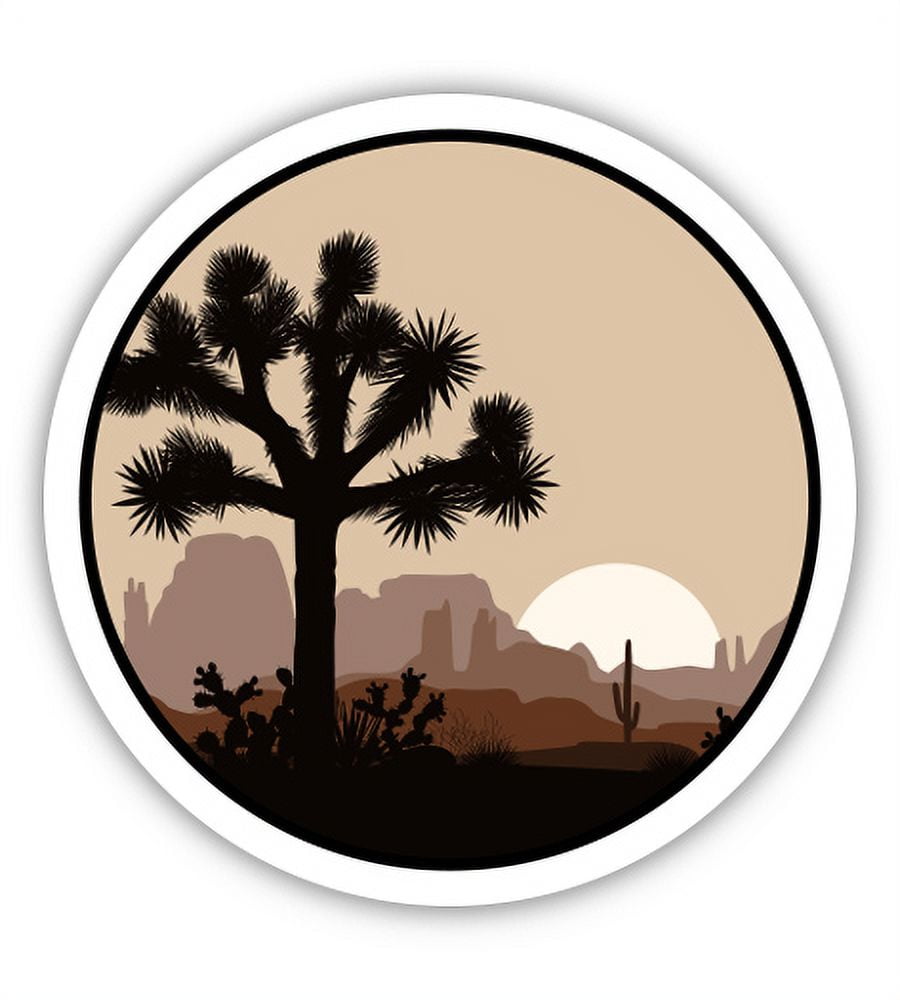 Joshua Tree Desert Sunset - 5" Vinyl Sticker - For Car Laptop I-Pad ...