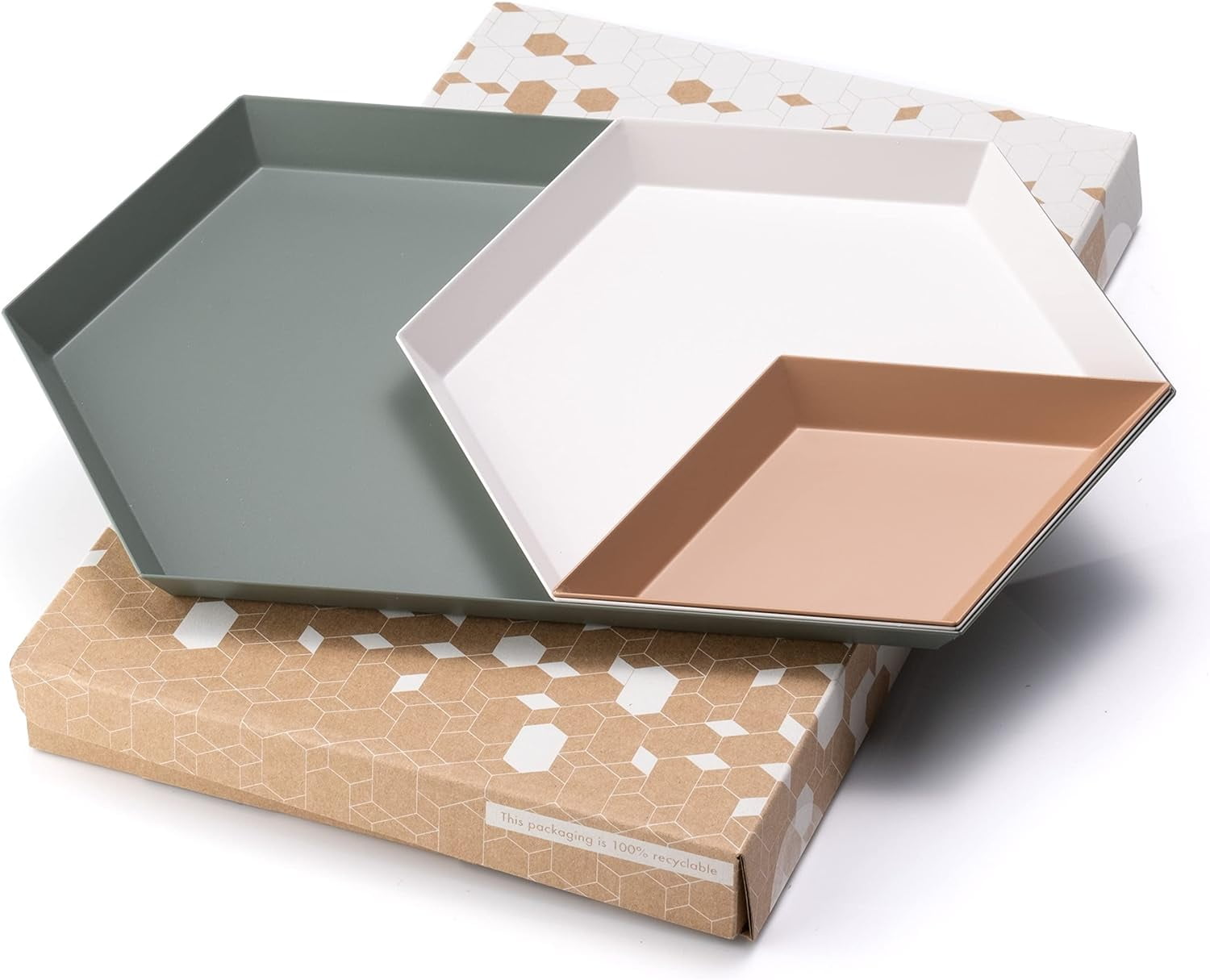 (Joshua Tree) Metal Stacking Decorative Trays for Coffee Table, Nesting ...