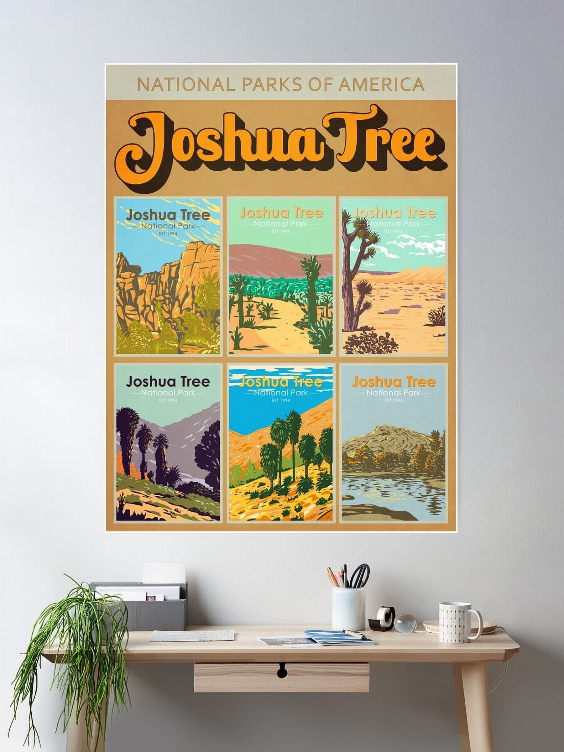 Joshua Tree National Park California Landmark Collage Poster Wall Art ...