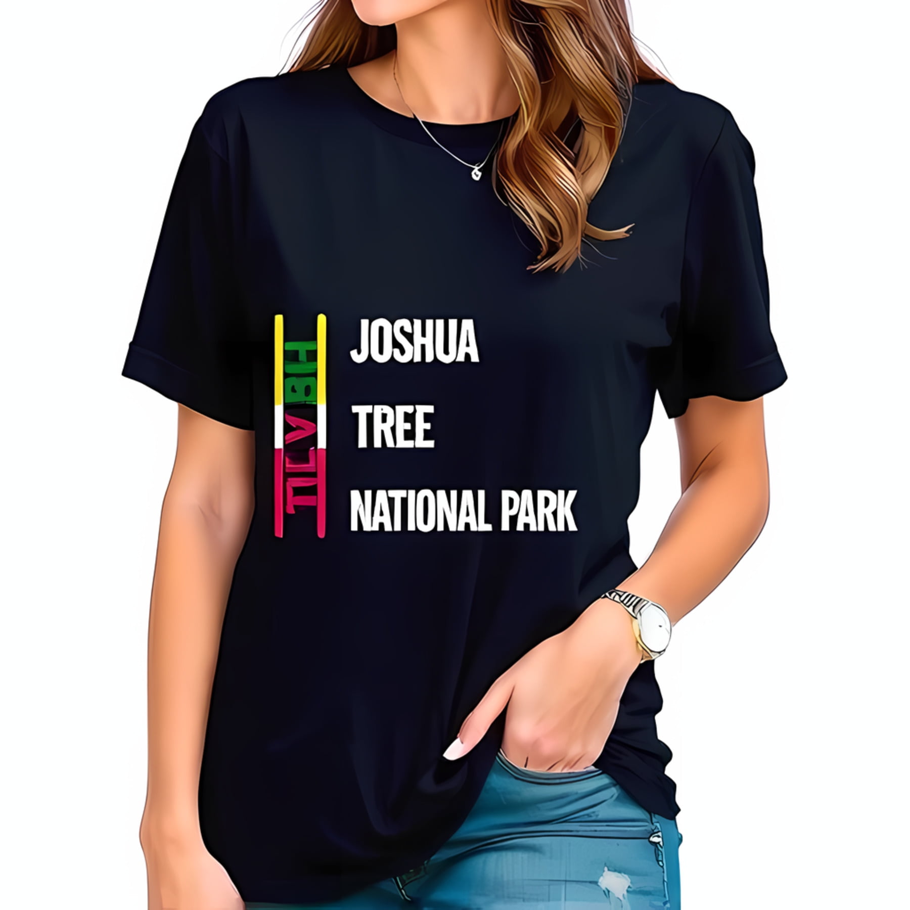 Joshua Tree National Park Cotton Short Sleeve T-Shirt - Stylish Navy ...
