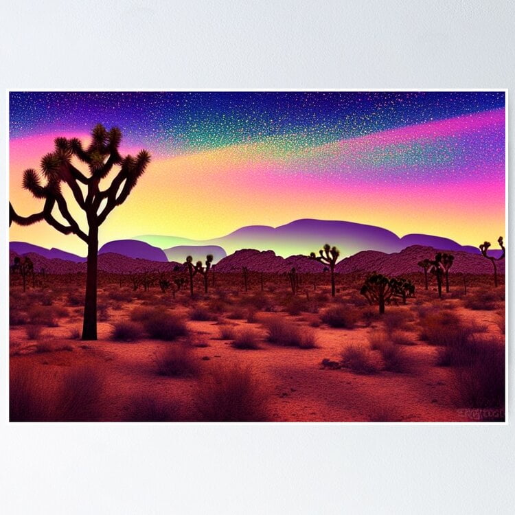 Joshua Tree National Park Ethereal digital painting with Dramatic ...