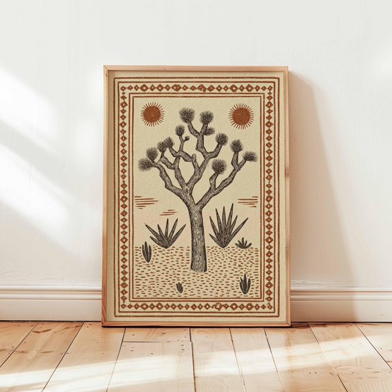 Joshua Tree Poster, Boho Desert Print, California Wall Art ...