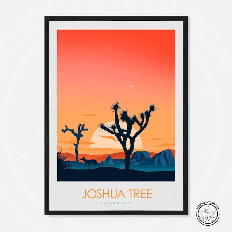 Joshua Tree Poster | Minimalist Art | Travel Poster | Wall Art ...