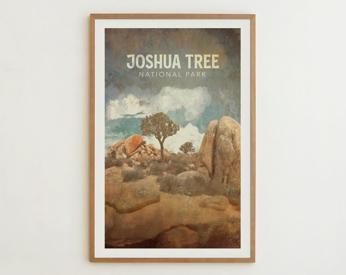 Joshua Tree Poster National Park Poster Print Vintage National Parks ...