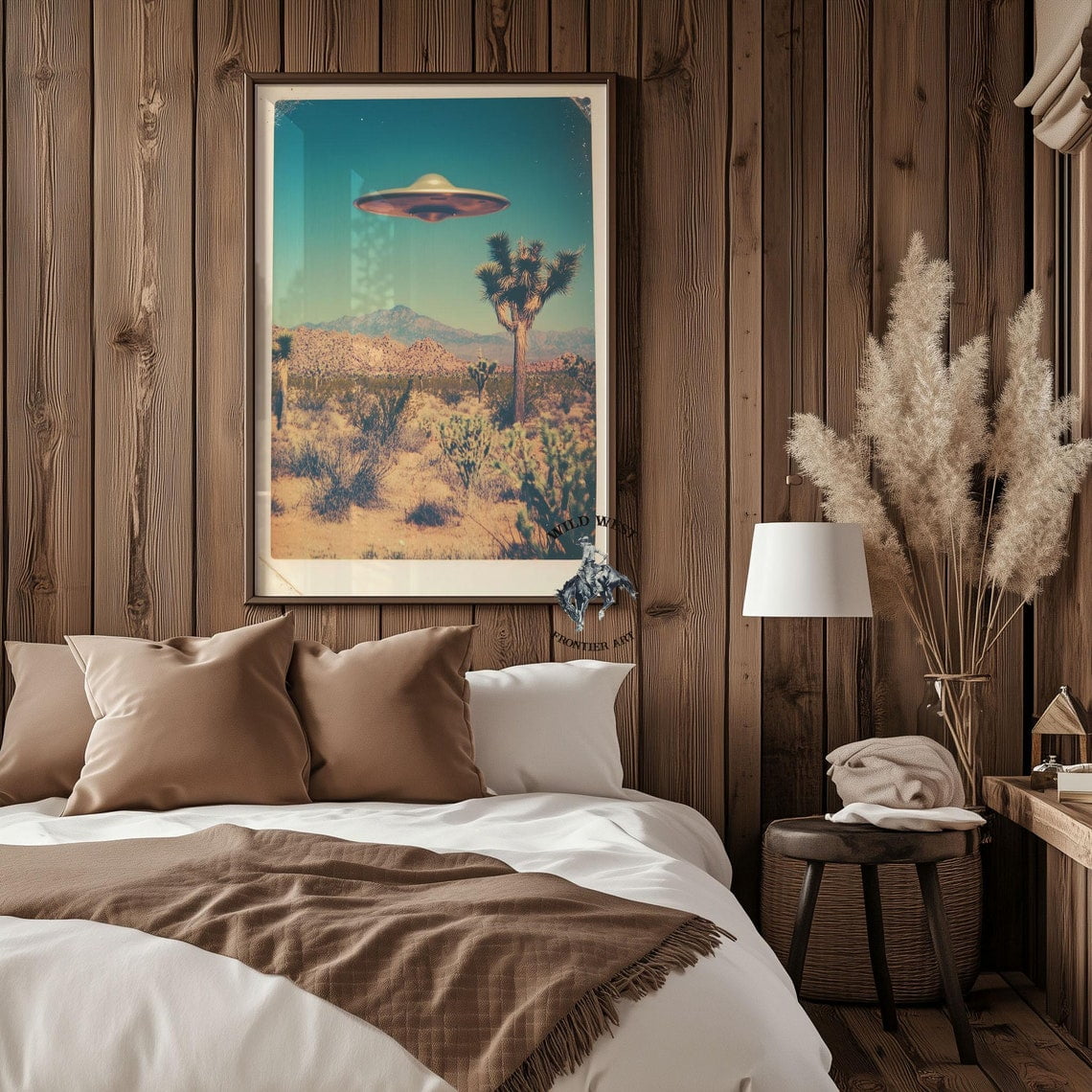 Joshua Tree Ufo Poster, Western Cowboy Art Print Home Decor #3133 ...