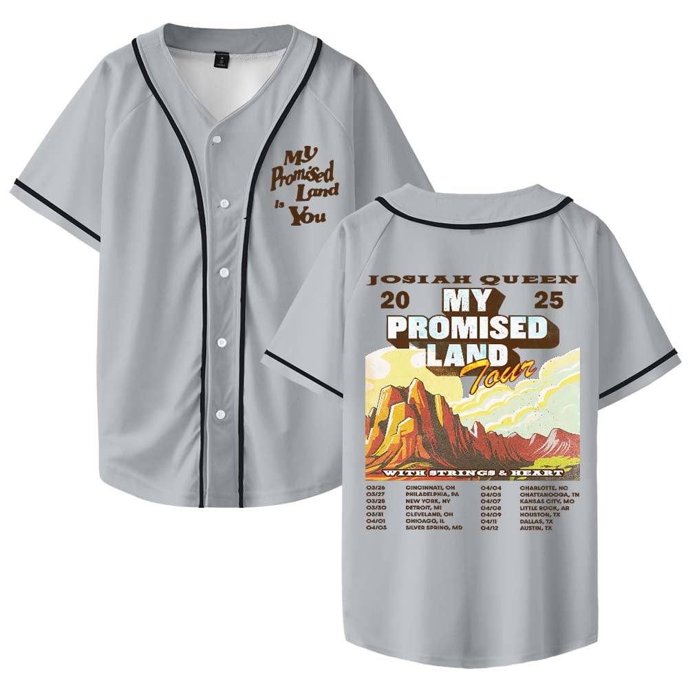 Josiah Queen My Promised Land Tour 2025 Merch Baseball Jersey V-Neck ...