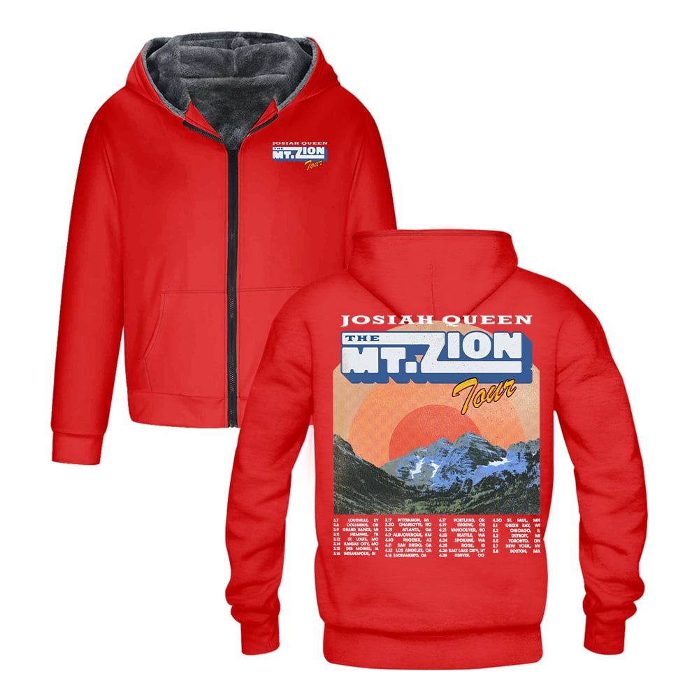 Josiah Queen The Mt Zion Tour 2026 Zip Up Hoodie Long Sleeve Jacket ...