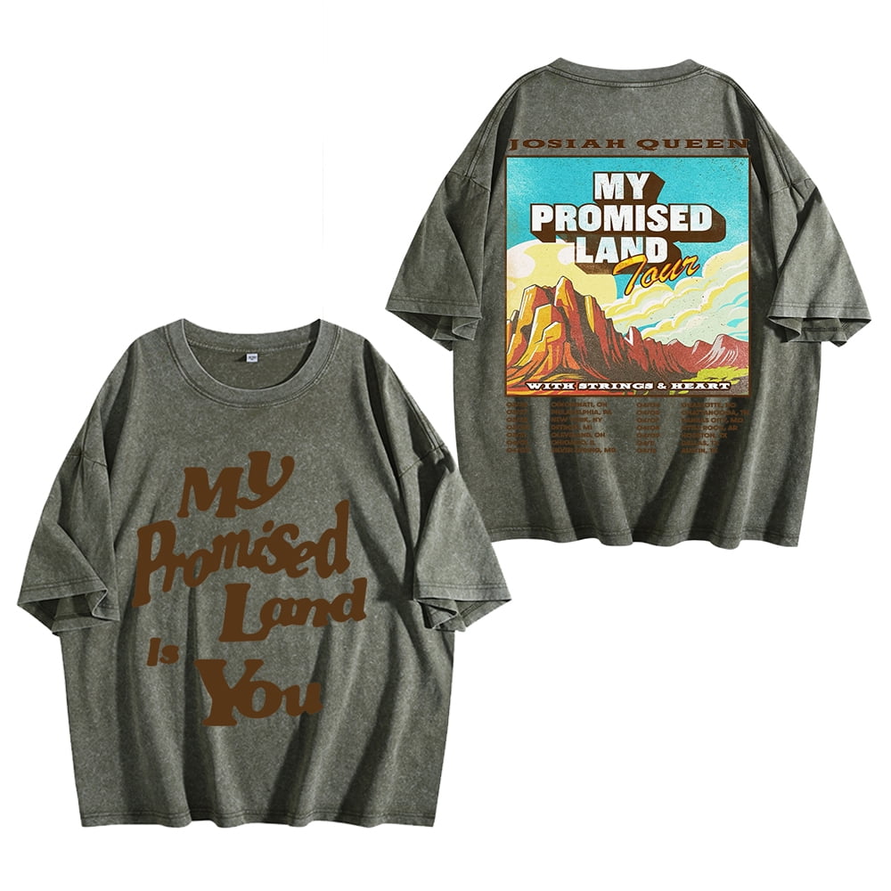 Josiah Queen The Prodigal Tour 2025 Washed Cotton Tshirt Hip Hop Short ...