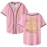 Josiah Queen Watch Your Mouth Baseball Jersey Shirt V-Neck Women Men Short Sleeve Streetwear ...