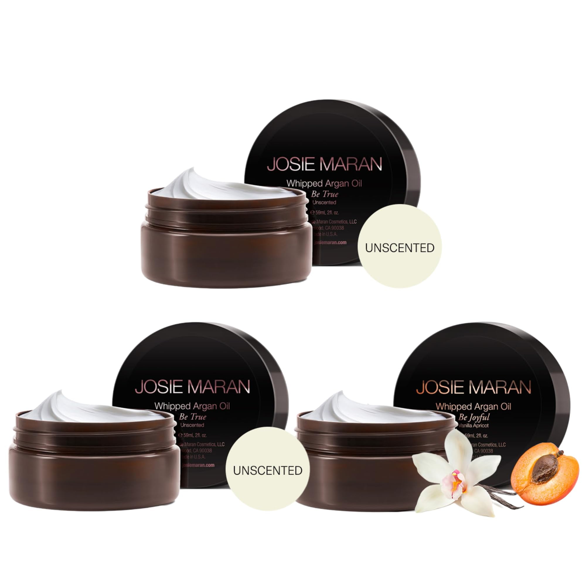 Josie Maran Whipped Argan BCA3 Oil Body Butter Trio - Skin Firming ...