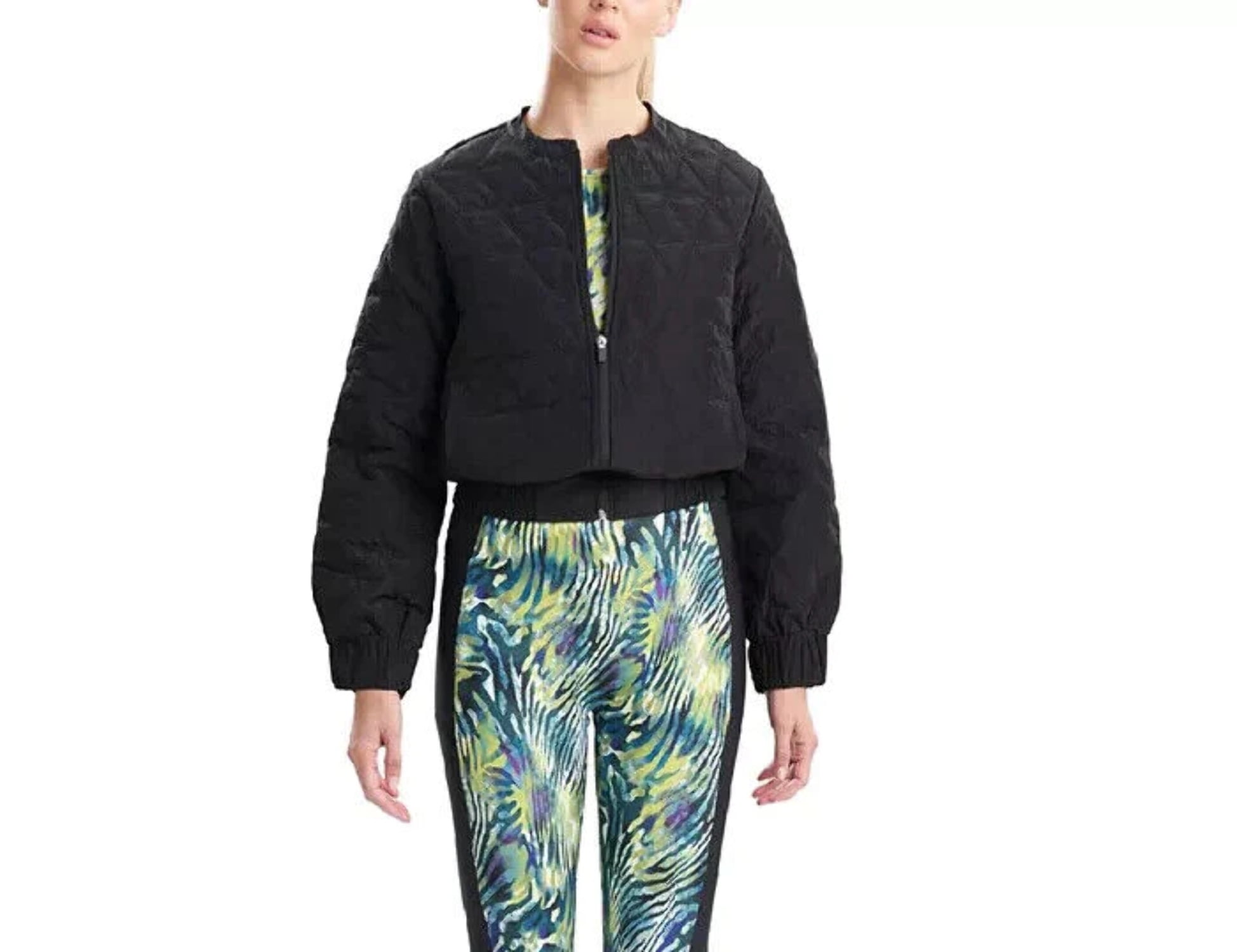Josie Natori Quilted Bomber Puffer Jacket - Walmart.com