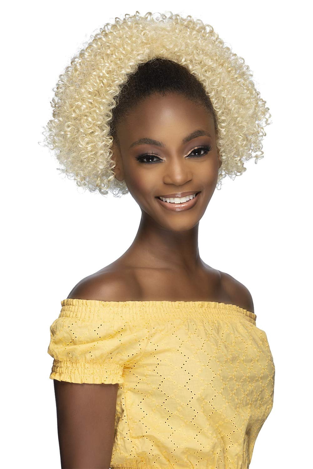 Josie Pocket Bun Ponytail Color 1 - Vivica Fox Wigs 11" Short Spiral ...