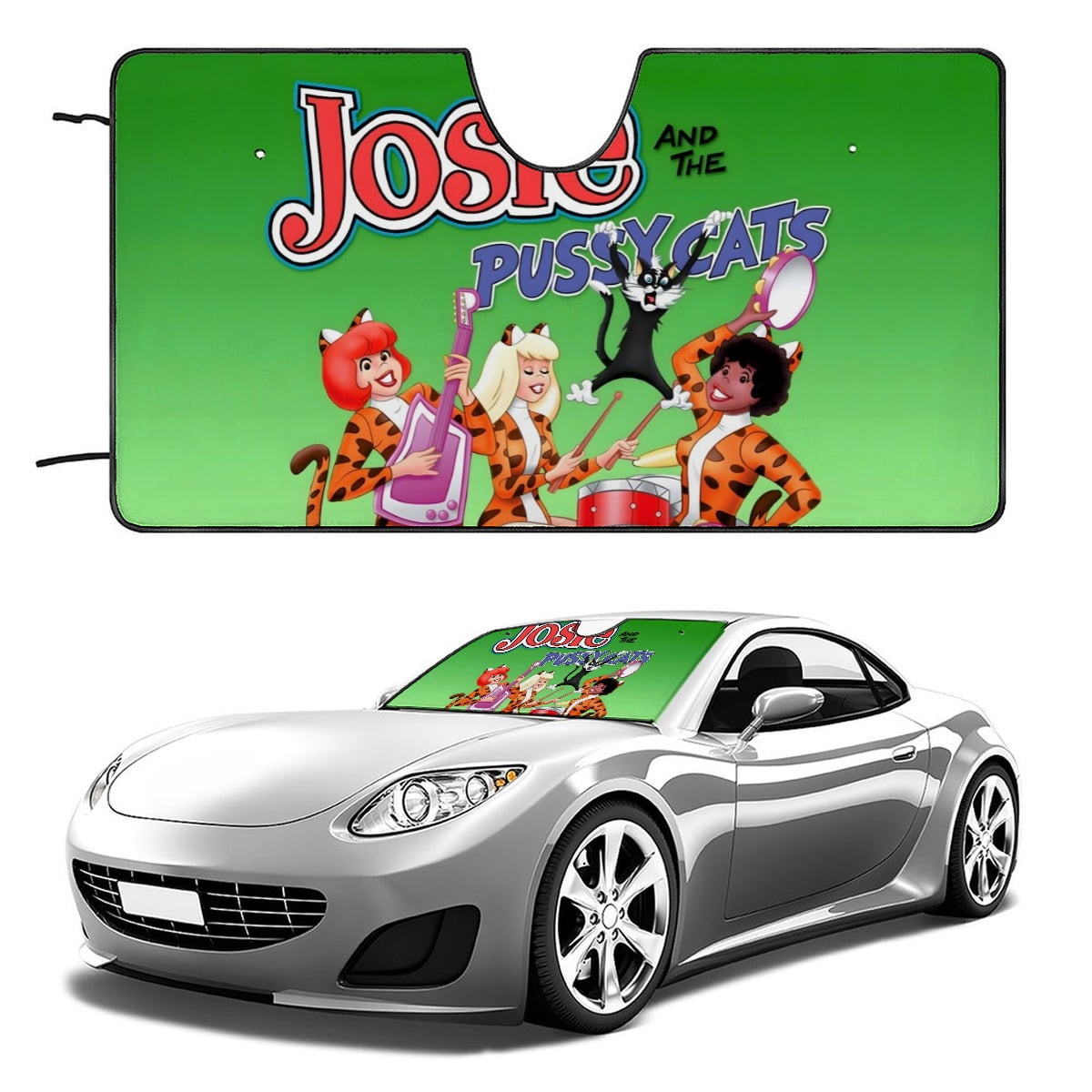 Josie and the Pussycats-theme Windshield Sun Shade Front Protector Folding Car Sun Visor Blocks ...