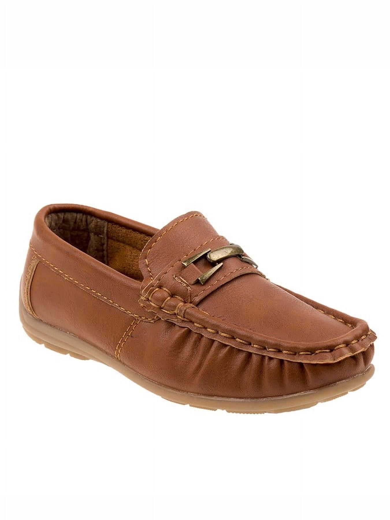Josmo Toddler Boys Casual Slip-On Loafers with Metal Accent - Cognac BK ...