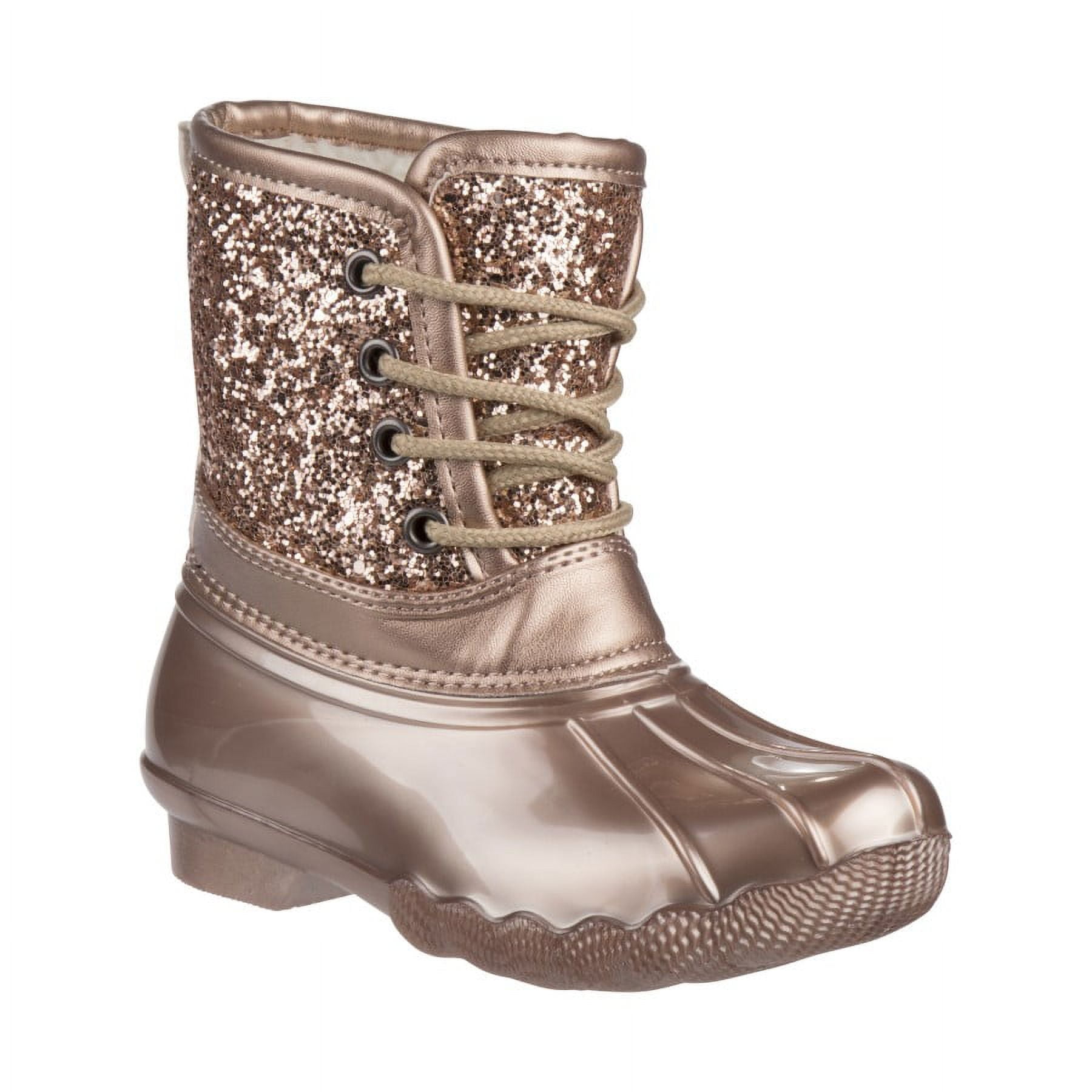 Josmo Little Girl Lace-Up Duck Boots with Glitter - Gold, 11 - Walmart.com