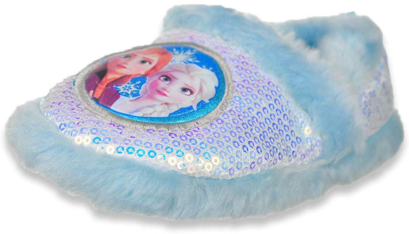 Josmo Girls Dual Sizes Frozen Slippers, Kids, Light Blue, 5/6 M US ...