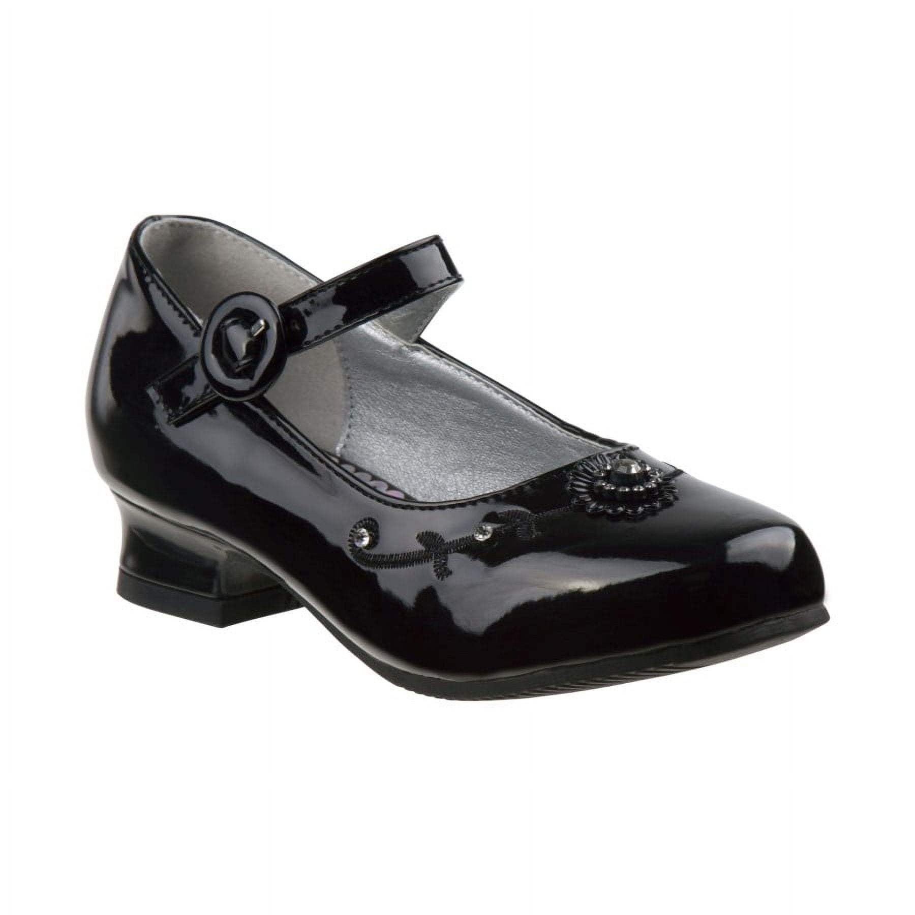 Josmo Little Girls Low Heel Mary Jane Dress Shoes - Black Patent, 12 - Walmart.com