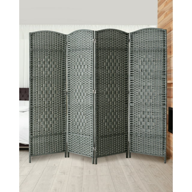 Jostyle Folding Free Standing Indoor 4 Panel Rattan Room Divider ...