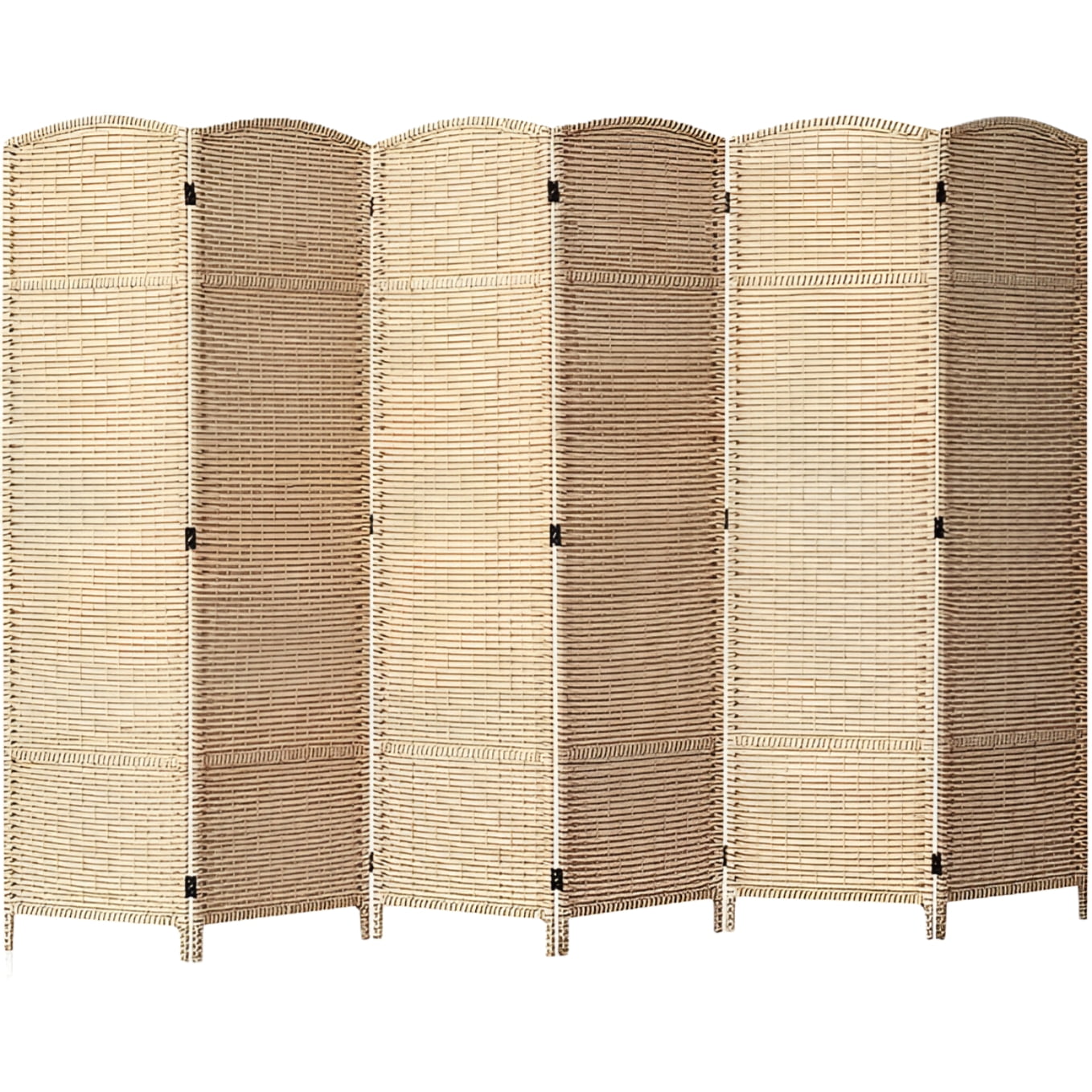 Jostyle 6-Panel Freestanding Indoor Home Rattan Room Divider Privacy ...