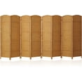 Jostyle Freestanding Indoor Rattan Room Divider, 8-Panel Extra Wide ...