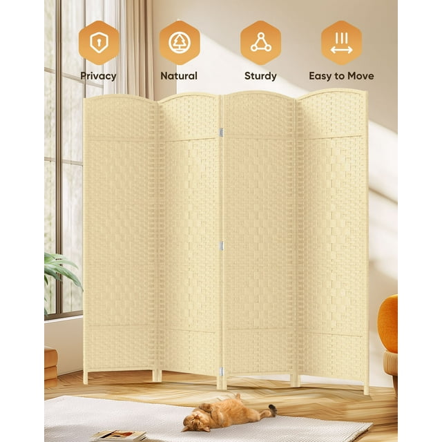 Jostyle 4-Panel Room Divider, Portable Indoor Standing Partition, Hand ...