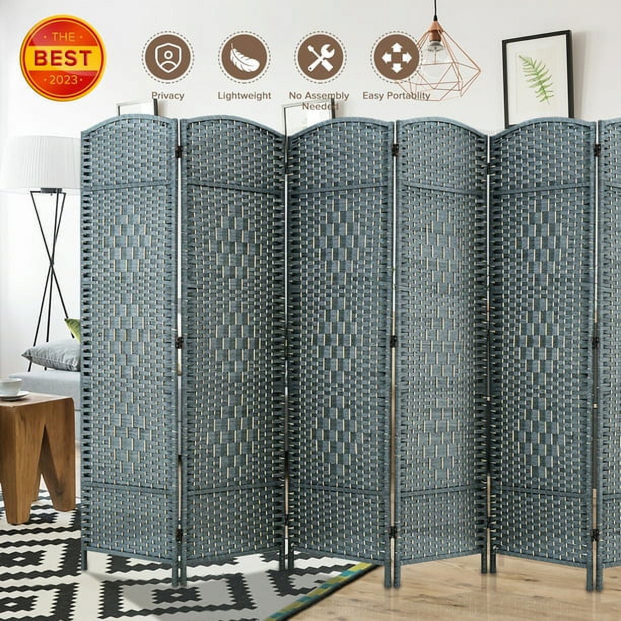 Jostyle Room Divider 6ft. Tall Extra Wide Privacy Screen, Folding ...