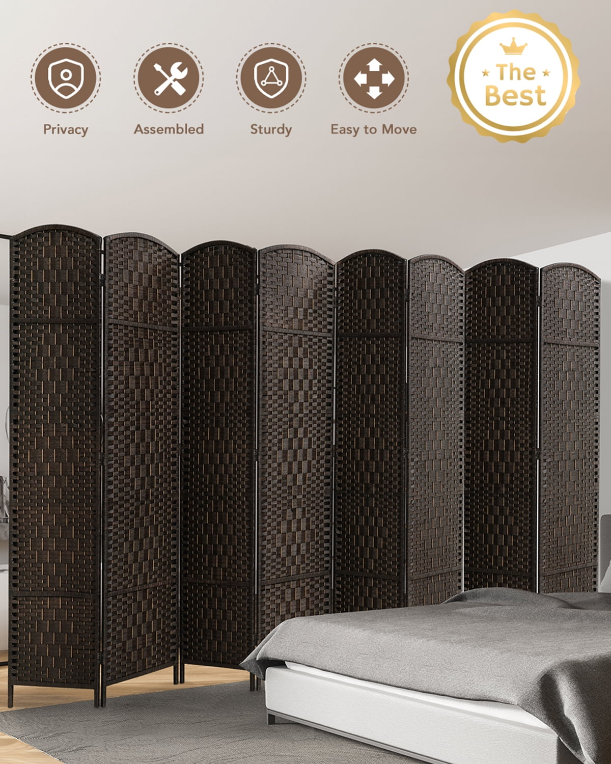 Jostyle Room Divider 6ft. Tall Extra Wide Extra Wide Privacy Screen ...