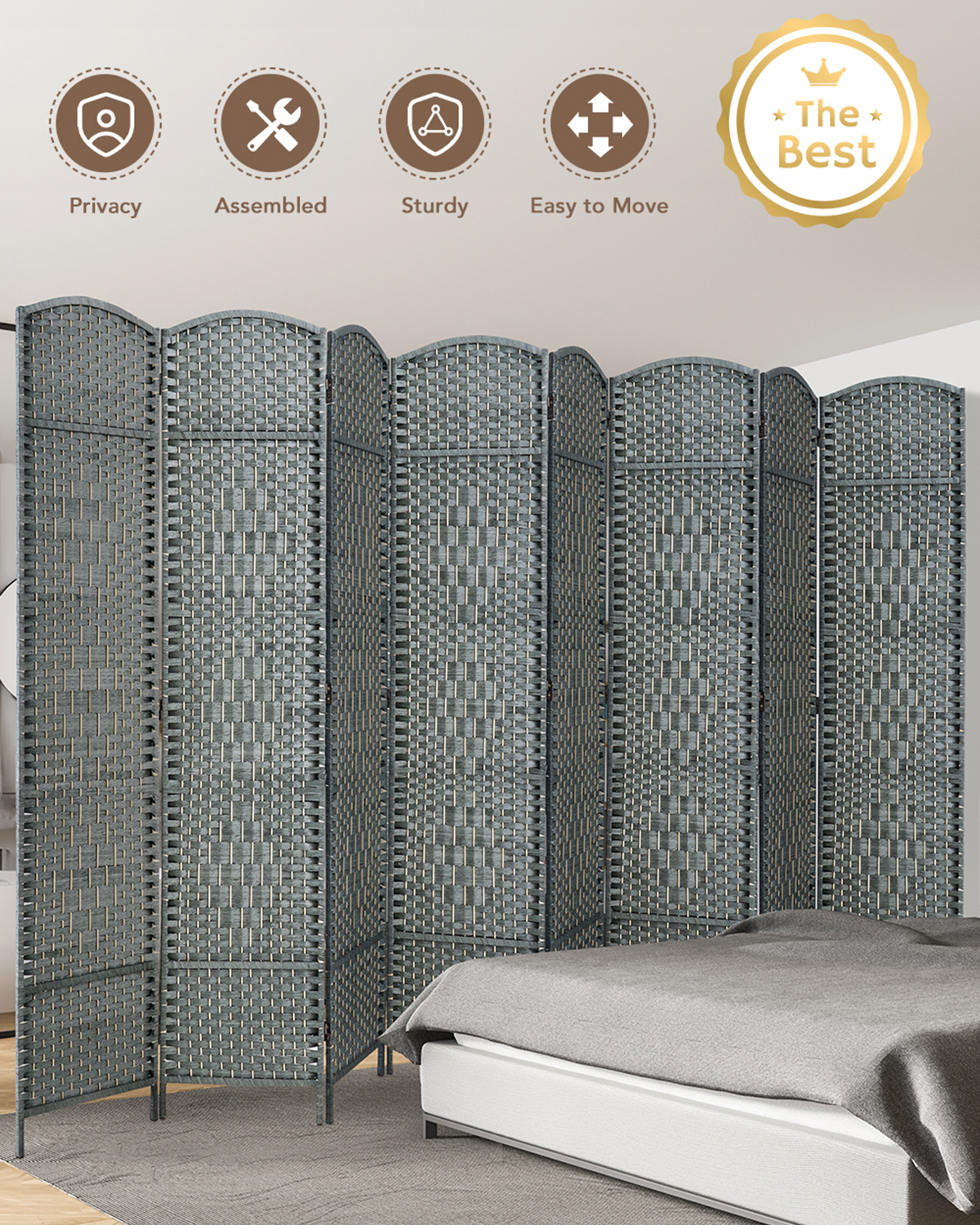 Double Sided Canvas Screen Room Divider - Double Peacocks - Walmart.com