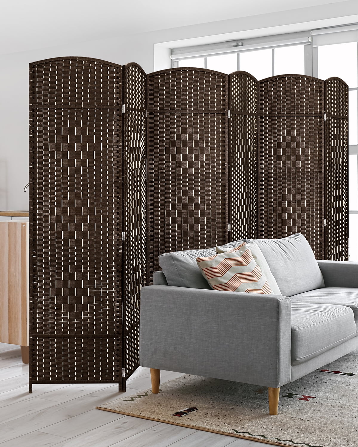 Jostyle Standing Folding Indoor Partition, 6 Panel Privacy Screen ...