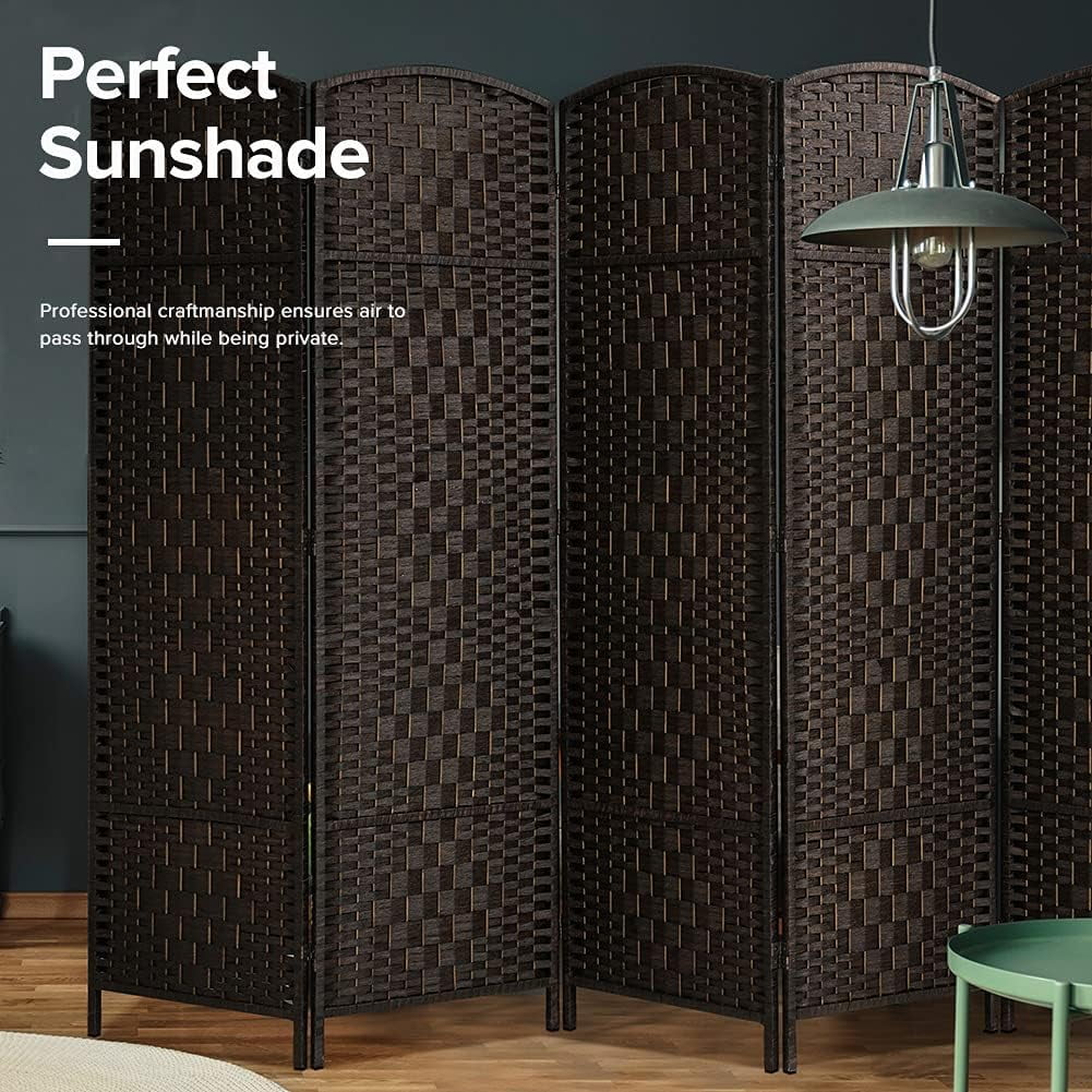 Jostyle Room Divider Panel of 6 Privacy Screen Freestanding Rattan Room ...