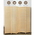 Jostyle Natural Bamboo 5-Panel Room Divider, Freestanding Privacy ...