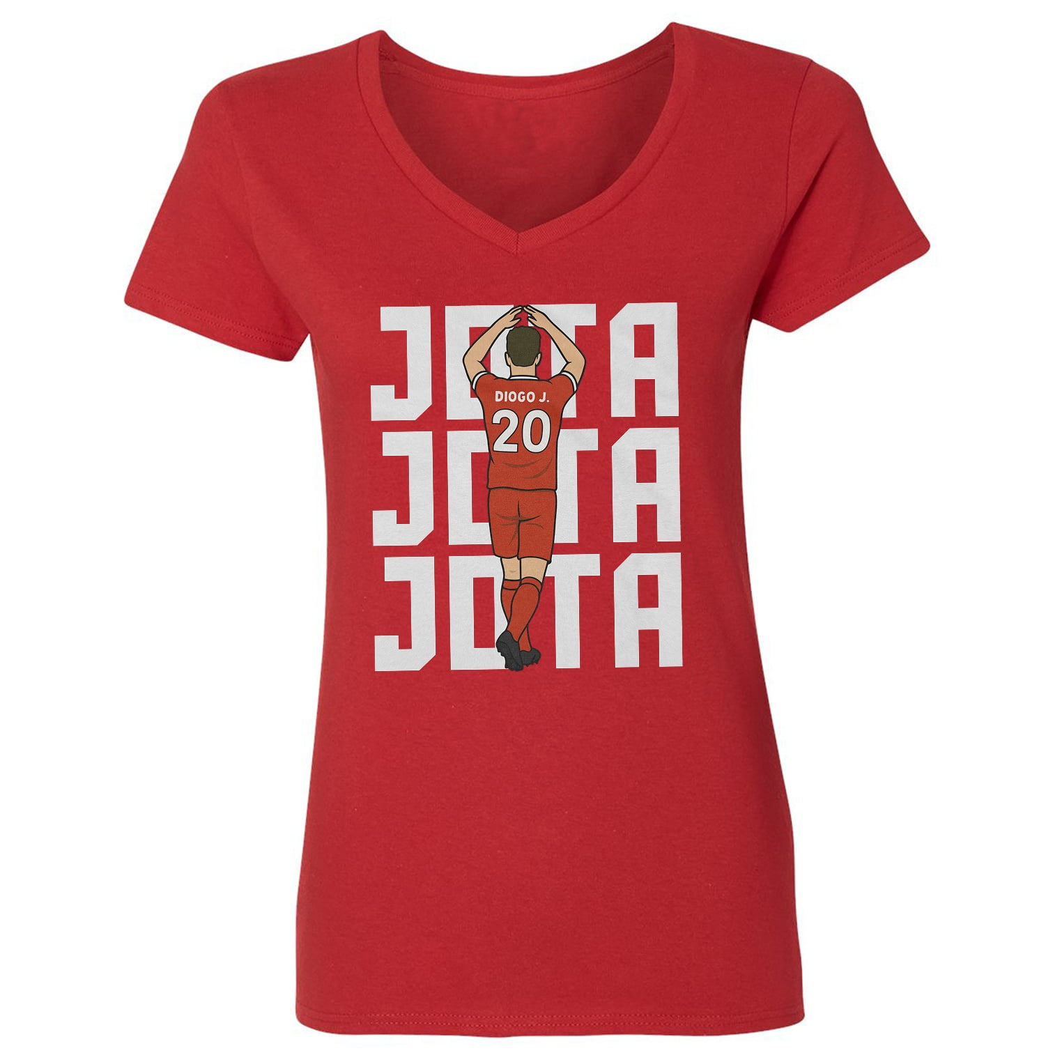 Jota Fans Salute Memorial Tribute - RIP Diogo Ladies' V-Neck Tshirt ...