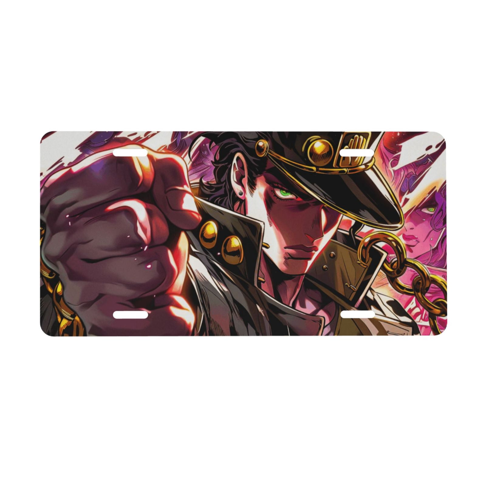 Jotaro Kujo License Plate, Car Front License Plates With 4 Holes, Metal ...