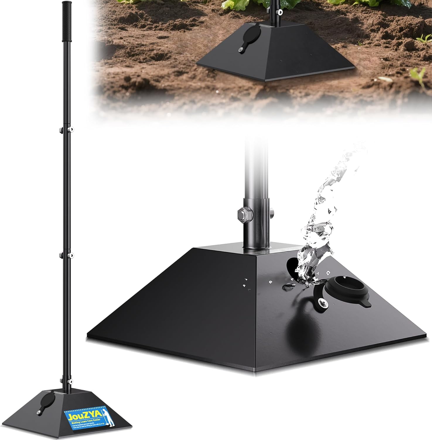 JouZYA Heavy Duty Tamper Tool, Adjustable Weight Base, 8"x8" Steel ...