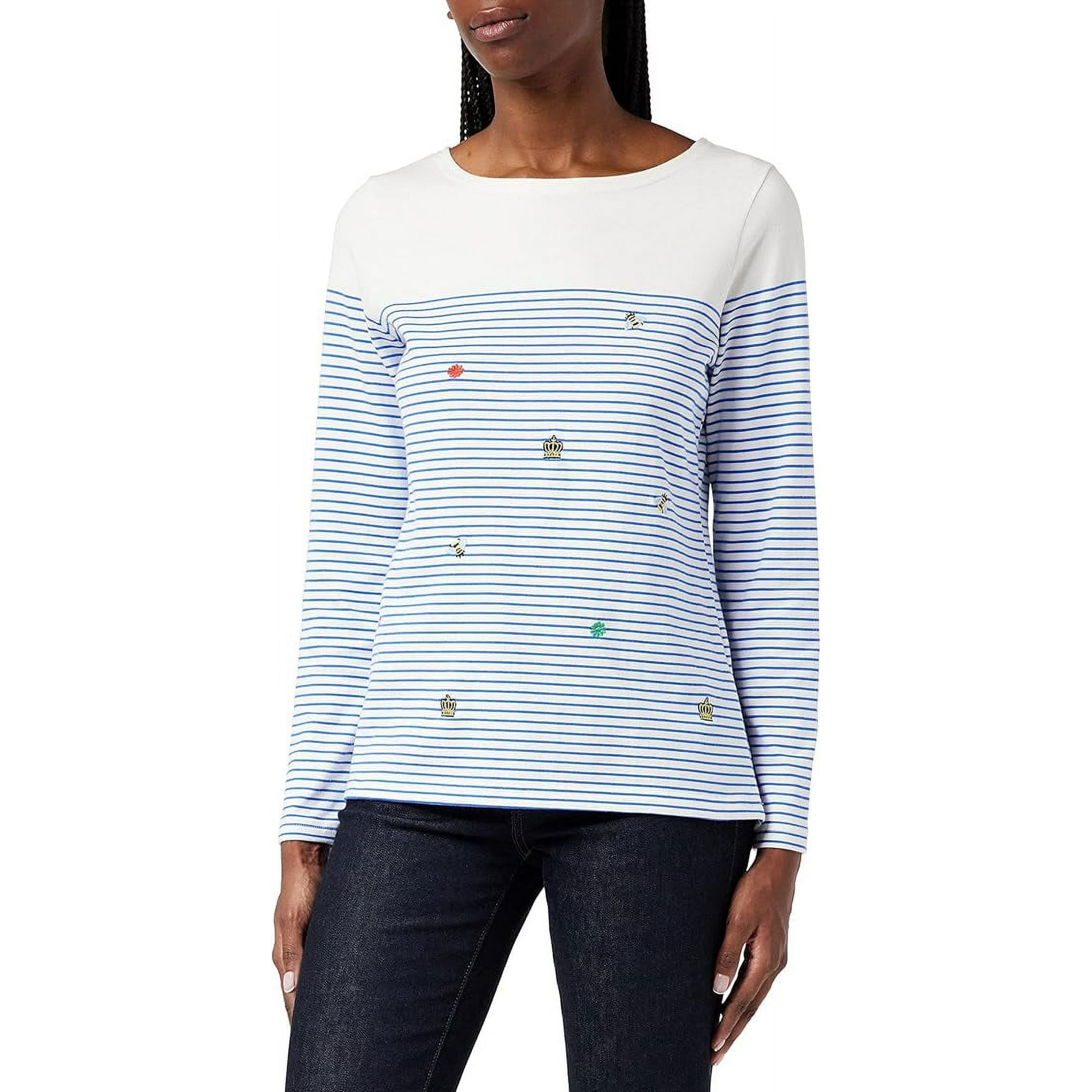 Joules Women's Harbour Embroidered Bees Long Sleeve T-Shirt, Bees ...