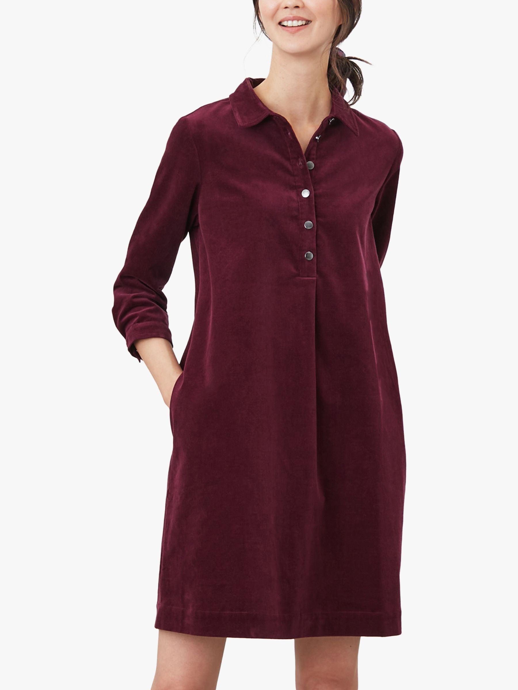 Joules Women's Stella Pop Over Cord Dress (Plum, US 4/Small) - Walmart.com